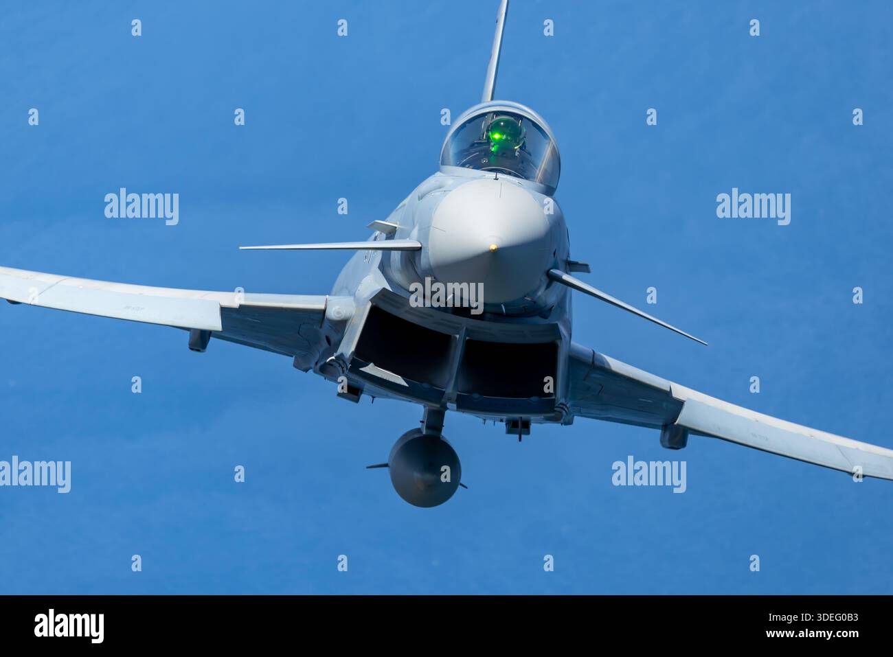 A German Air Force Eurofighter EF-2000 Typhoon S is photographed air-to ...