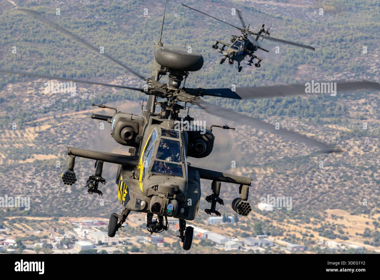 The Hellenic Army Pegasus Apache helicopter is pictured performing air ...
