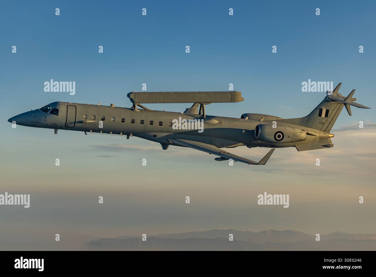 A Greek Air Force Embraer EMB-145H AEW&C aircraft is shown in air-to ...