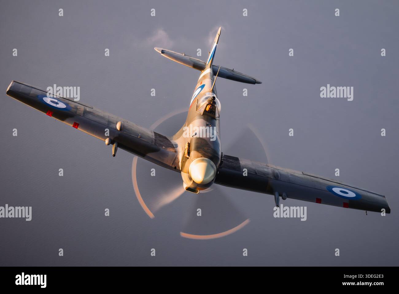 The photograph shows a Hellenic Air Force Supermarine 361 Spitfire ...