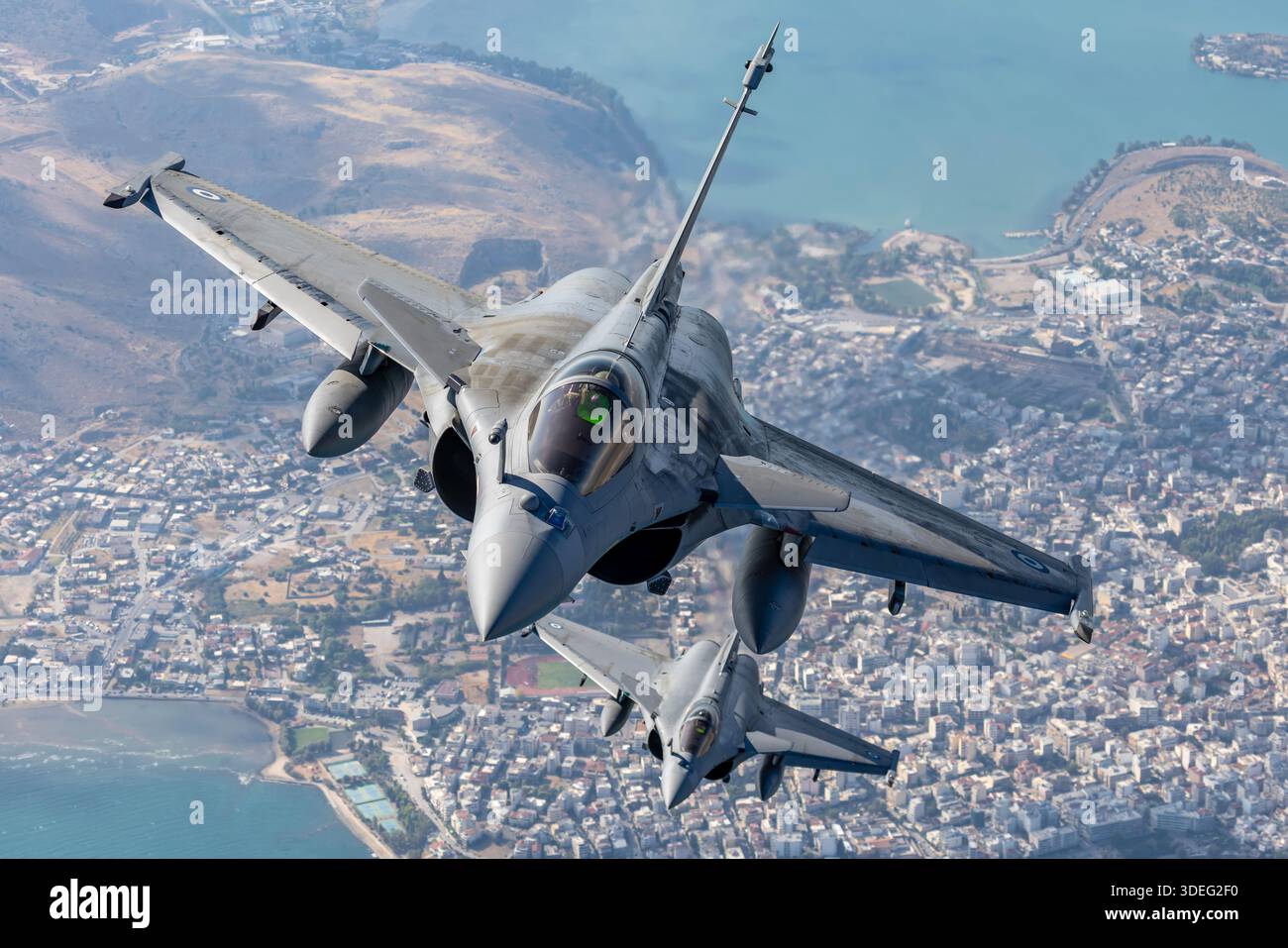 Air-to-air image of Hellenic Air Force Dassault Rafale EG fighters ...