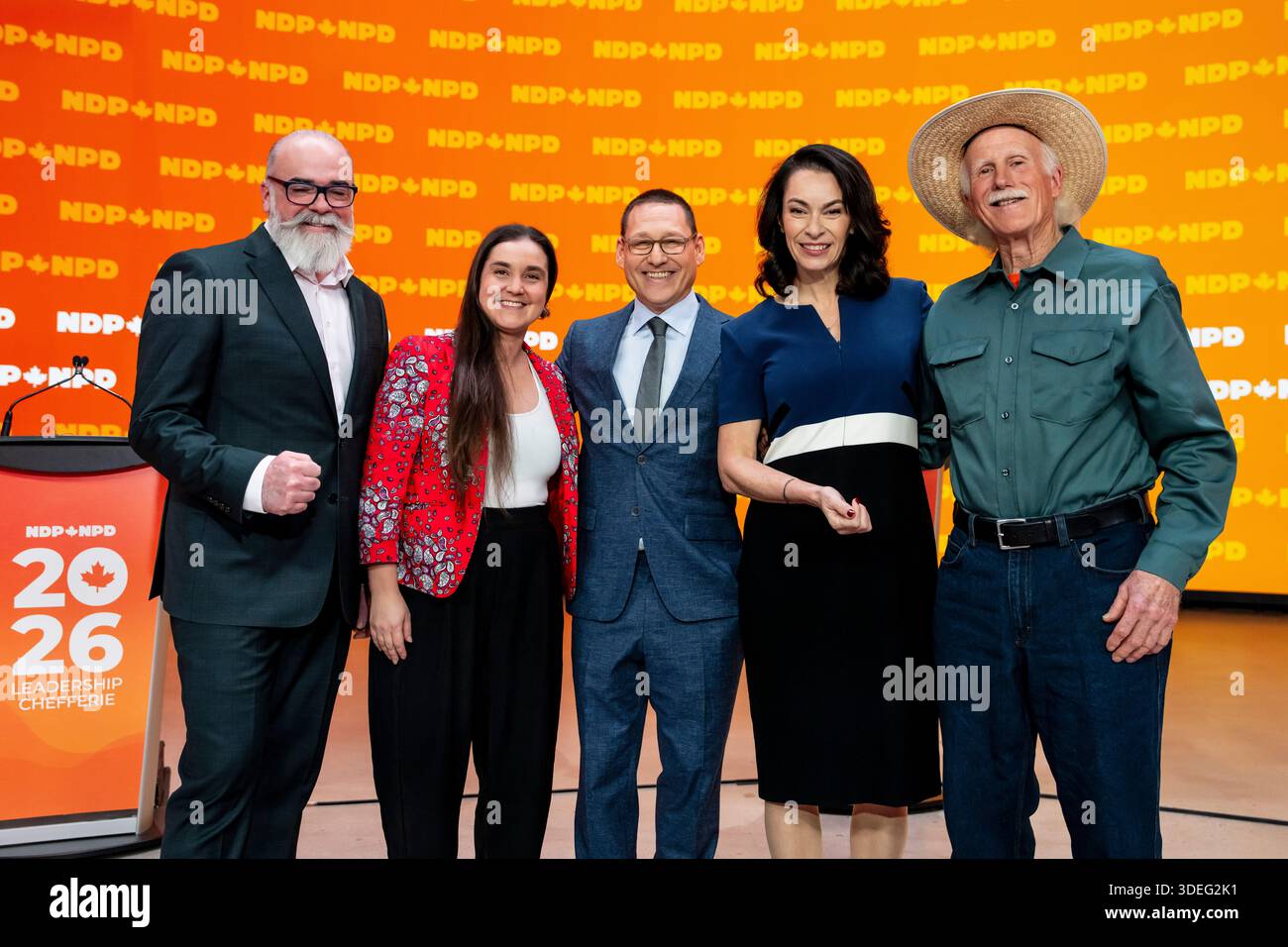 NDP leadership candidates (left to right) Rob Ashton, Tanille Johnston ...