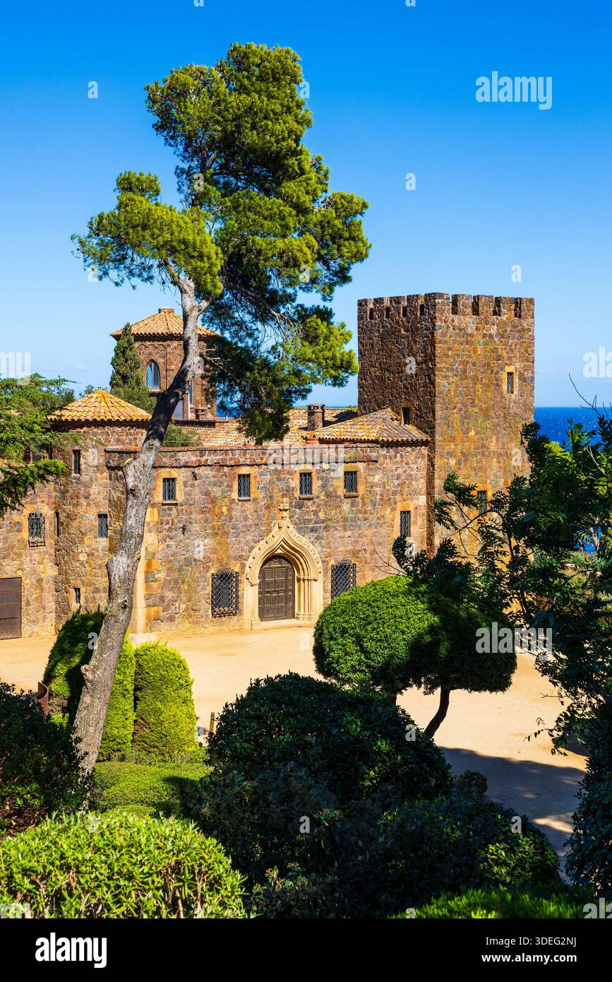 Cap Roig Castle, built in 1927 in a neo-medieval style, surrounded by ...