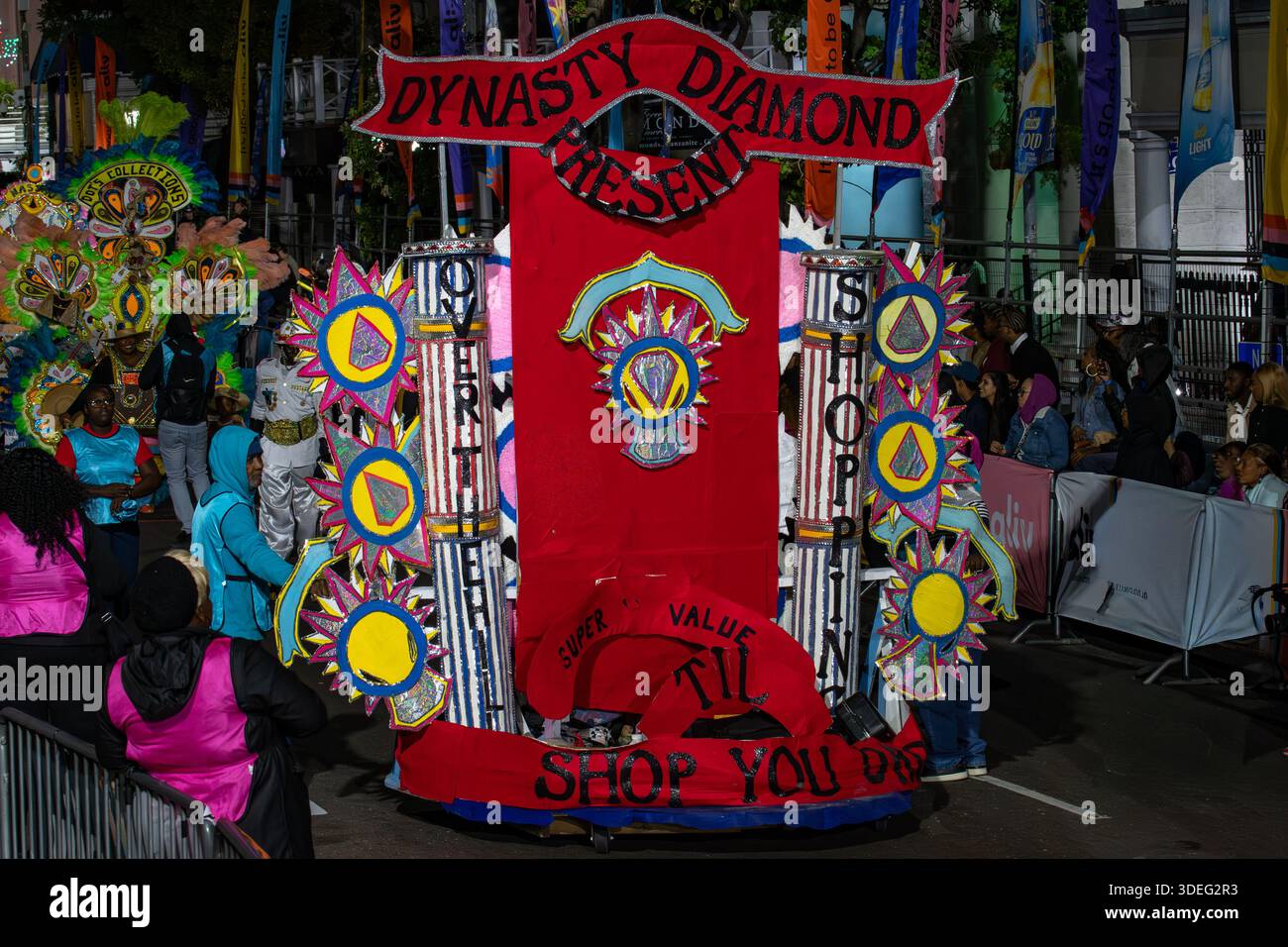 Nassau, Bahamas - 01 January 2026: View of a vibrant Junkanoo float ...