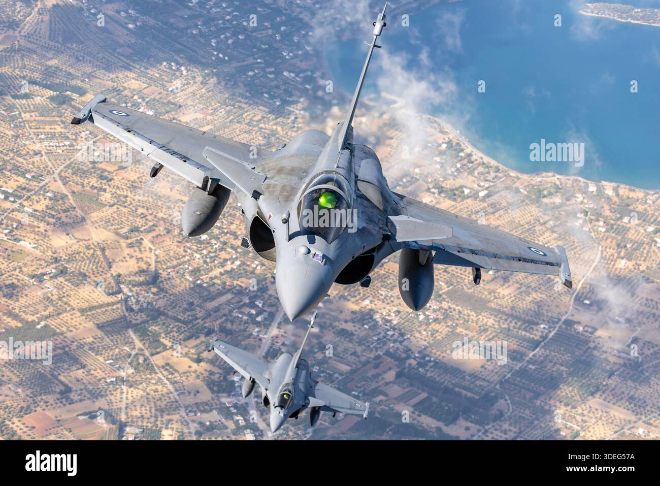 Formation flight of Hellenic Air Force Dassault Rafale EG fighters ...