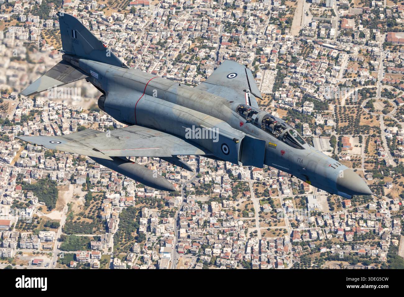 Air-to-air photograph of a Hellenic Air Force McDonnell Douglas F-4E ...