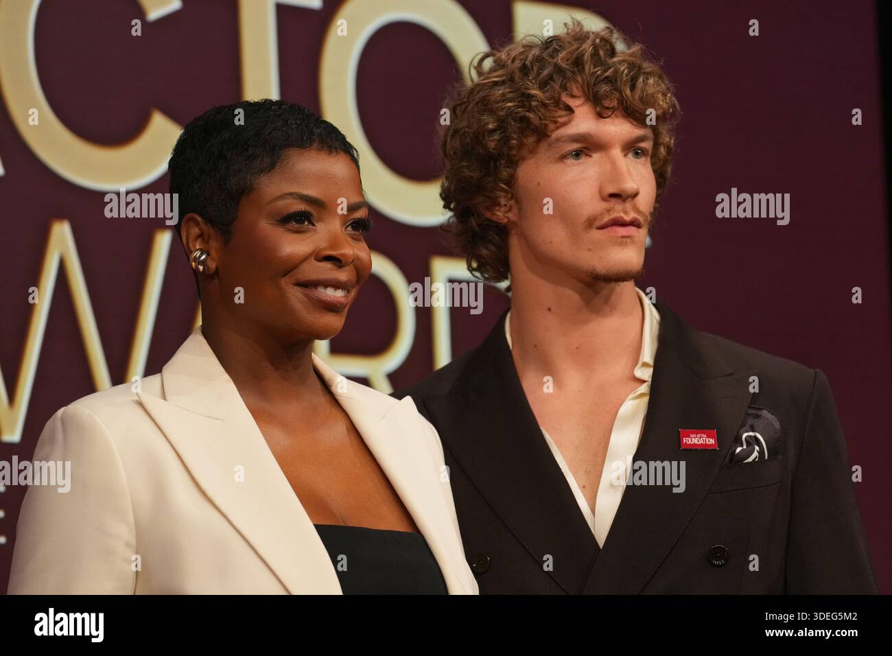 Janelle James, left, and Connor Storrie present the nominees for the ...