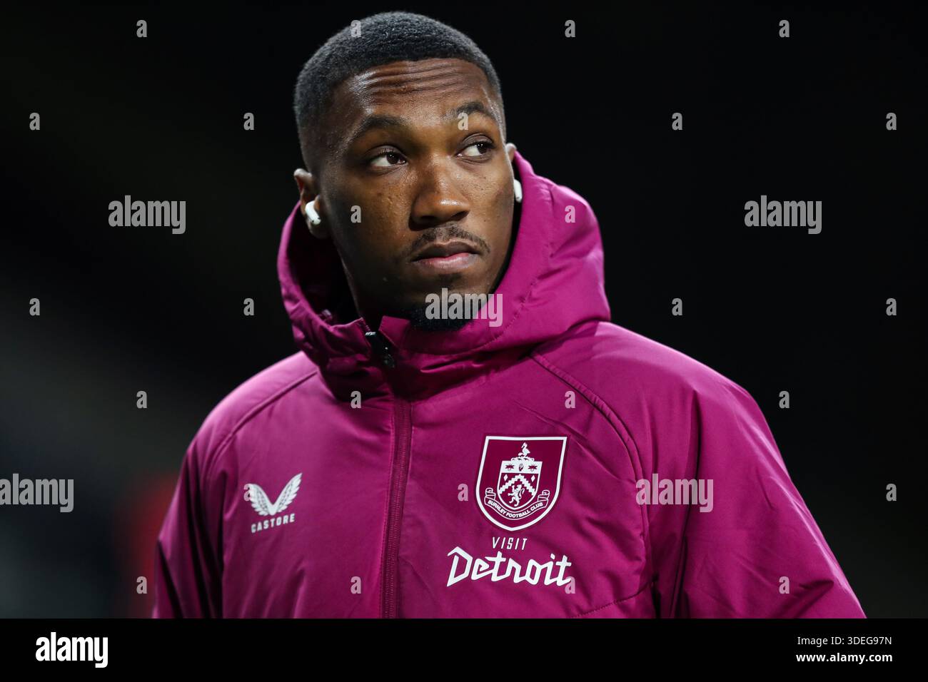 Jaidon Anthony of Burnley arrives at stadium ahead of the Premier ...