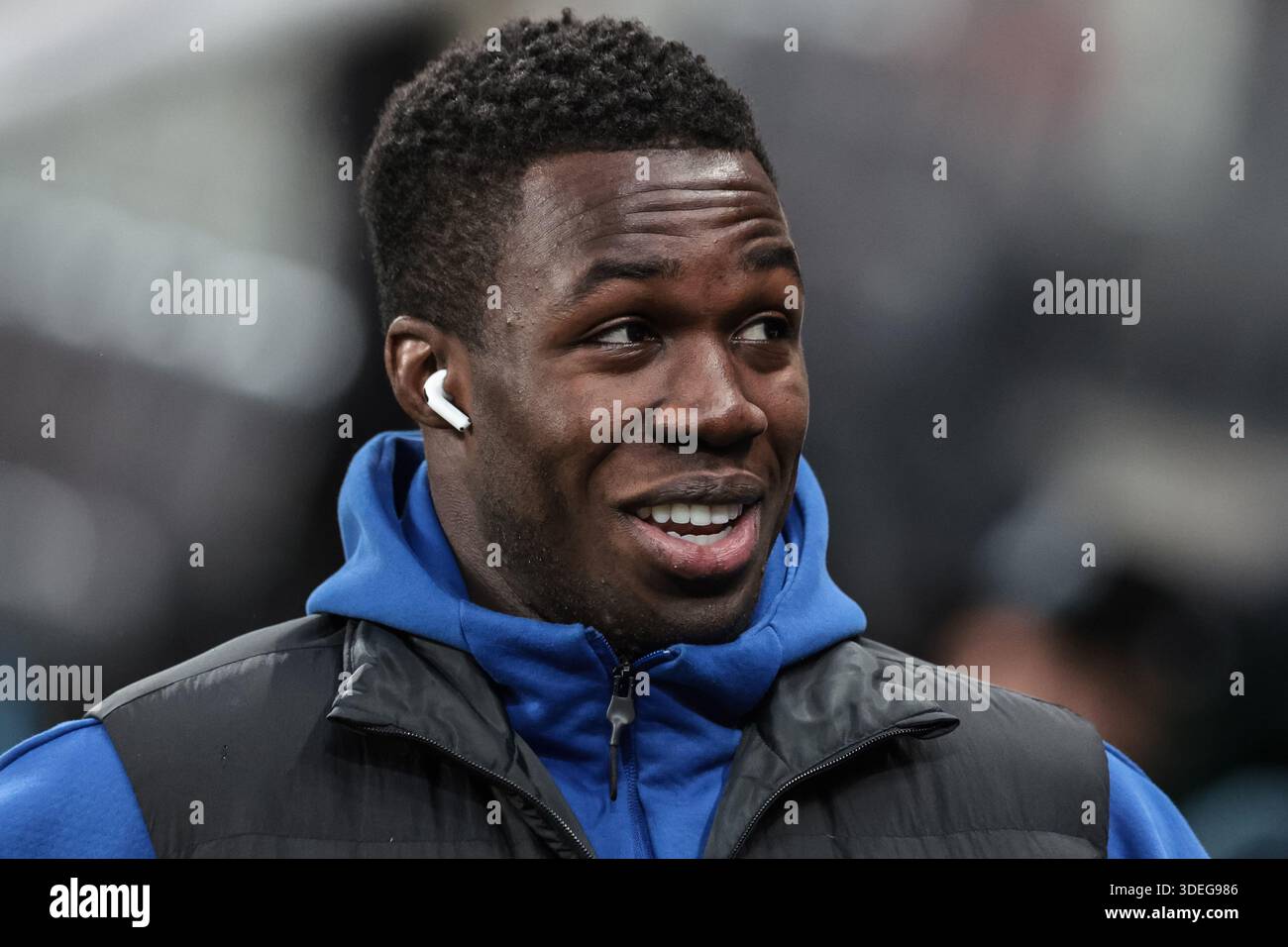 Wilfried Gnonto of Leeds United arrives during the Premier League match Newcastle United vs ...