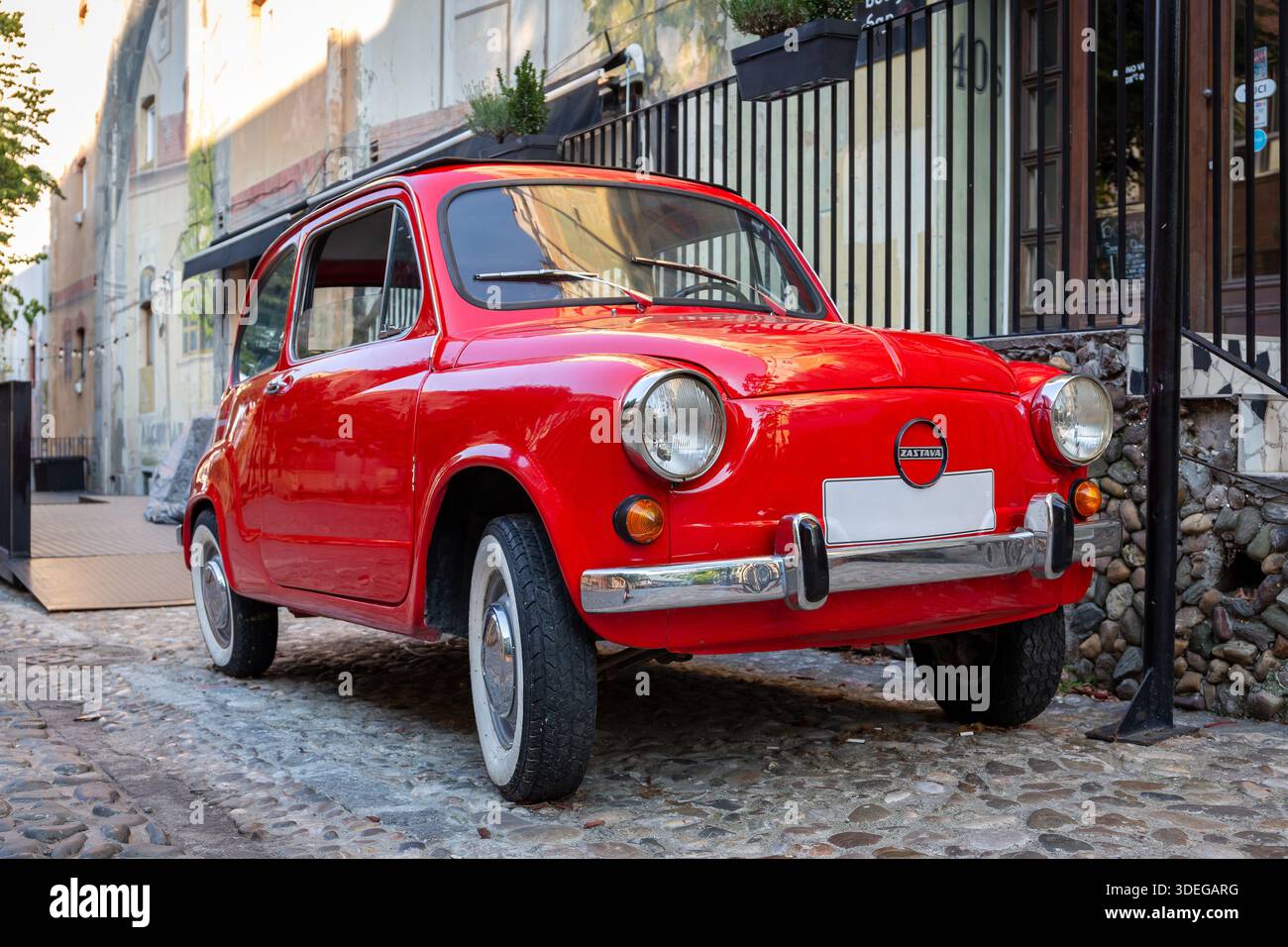 Belgrade, Serbia,13.06.22. Zastava 750 (Fico), red classic Yugoslavian ...