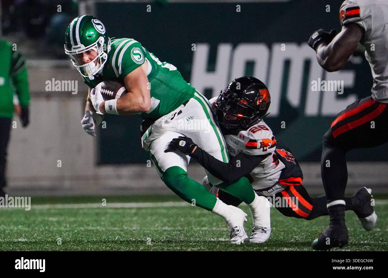 B.C. Lions defensive back Robert Carter Jr. (26) tackles Saskatchewan ...