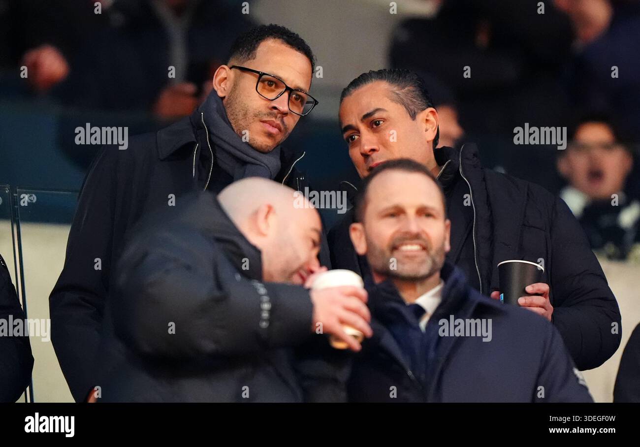 New Chelsea manager Liam Rosenior in the stands before the Premier ...