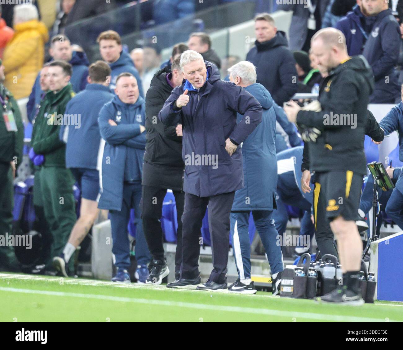 David Moyes manager of Leeds United during the Premier League match ...