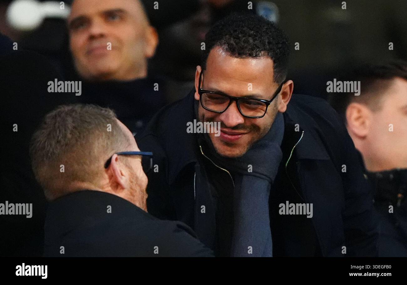 New Chelsea manager Liam Rosenior in the stands before the Premier ...