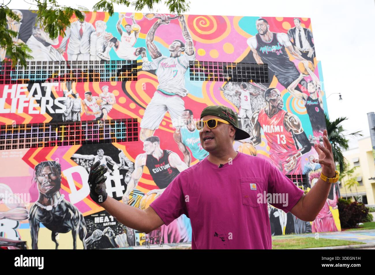 Artist Kyle Holbrook talks about his Miami Heat mural, updated to ...
