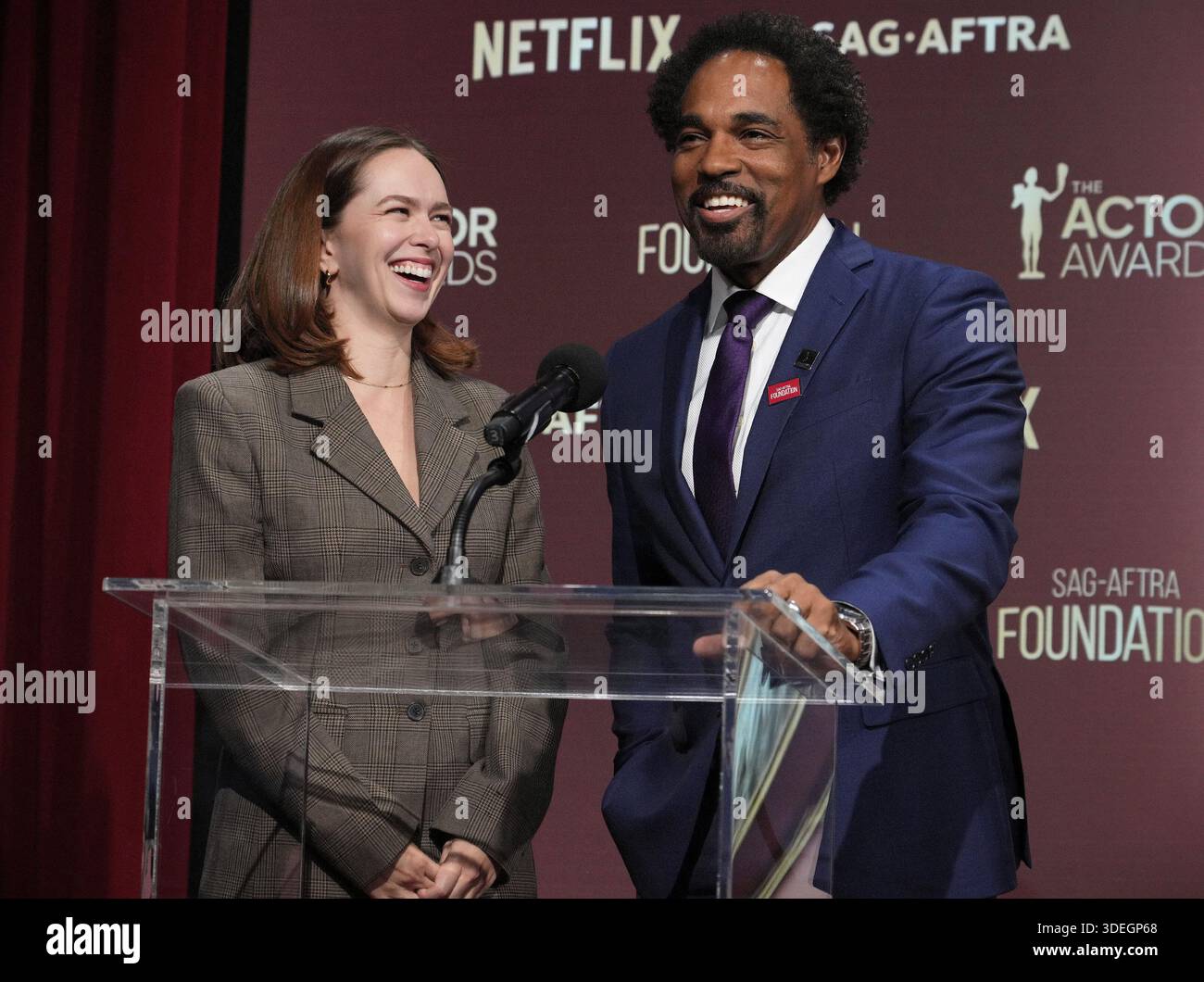 (L-R) Elizabeth McLaughlin and Jason Winston George at the 32nd Annual ...