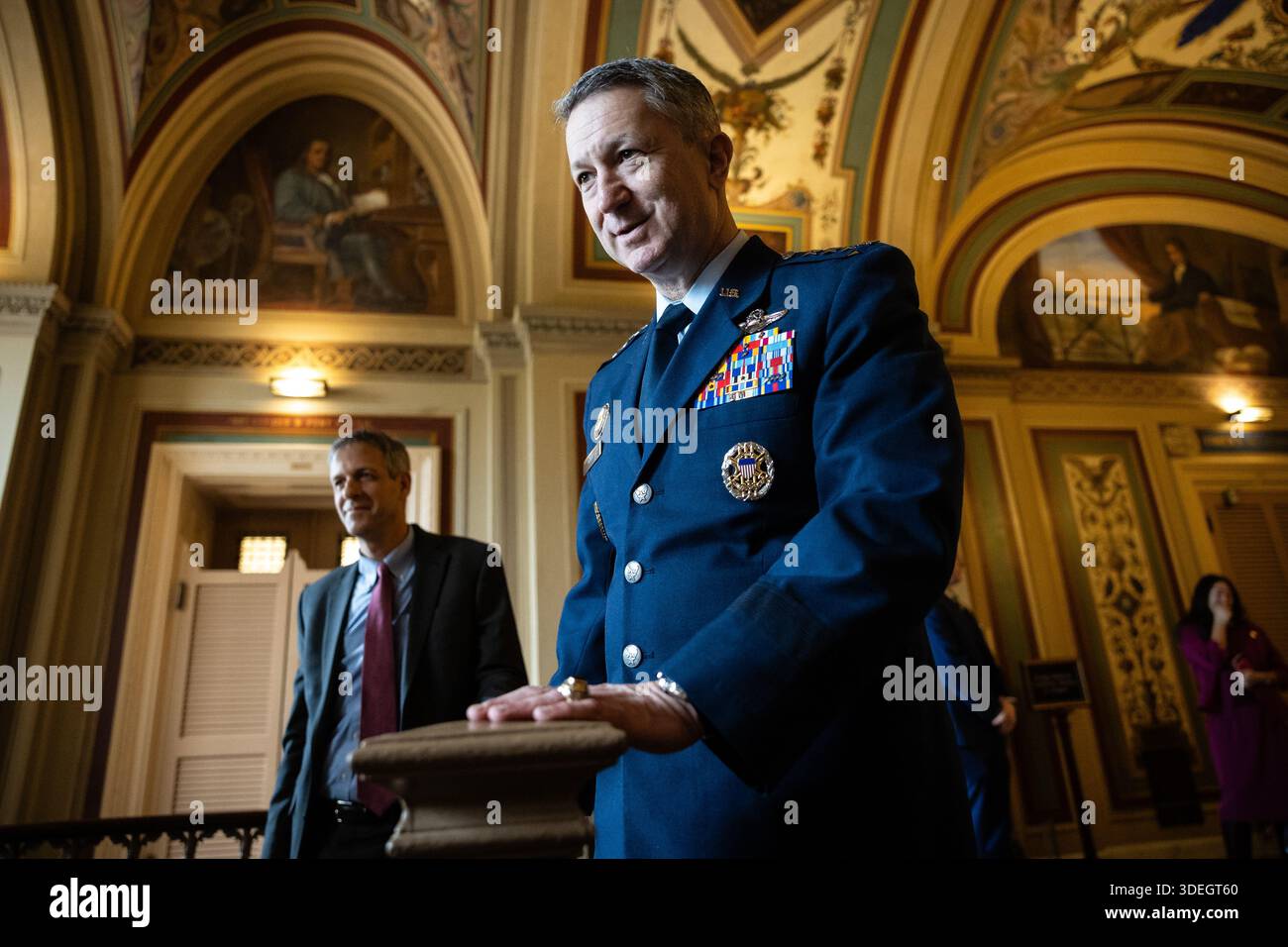 Chairman of the Joint Chiefs of Staff Dan Caine arrives to brief ...