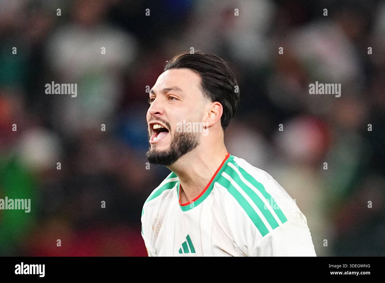January 06 2026: Amir Selmane Rami Bensbaini of Algeria celebrate ...