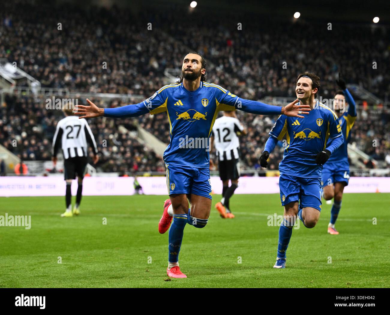 Dominic Calvert-Lewin of Leeds United celebrates scoring their second ...