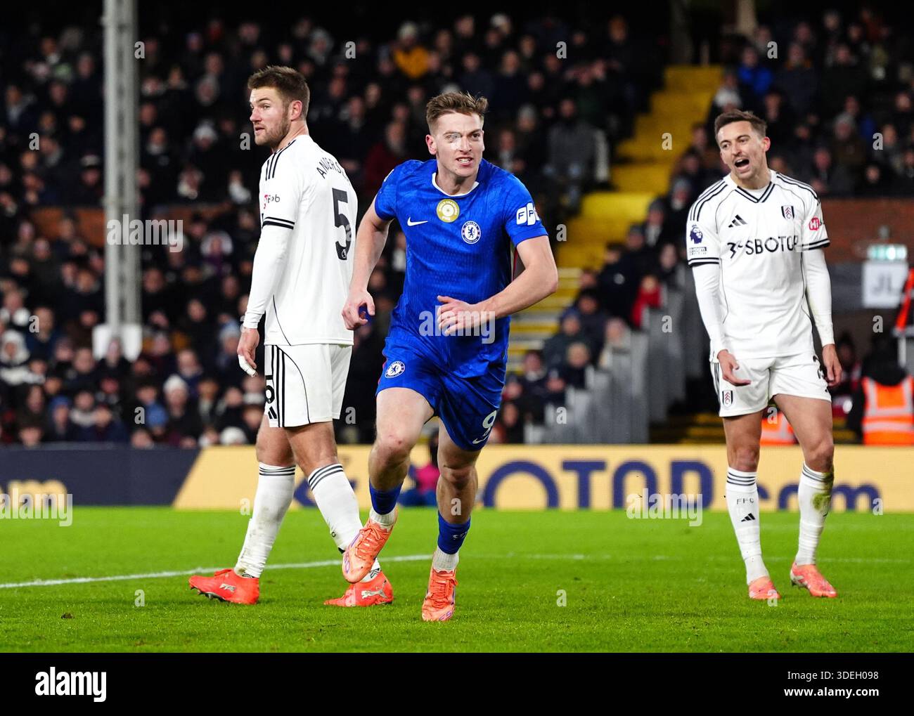 Chelsea's Liam Delap celebrates scoring their side's first goal of the ...