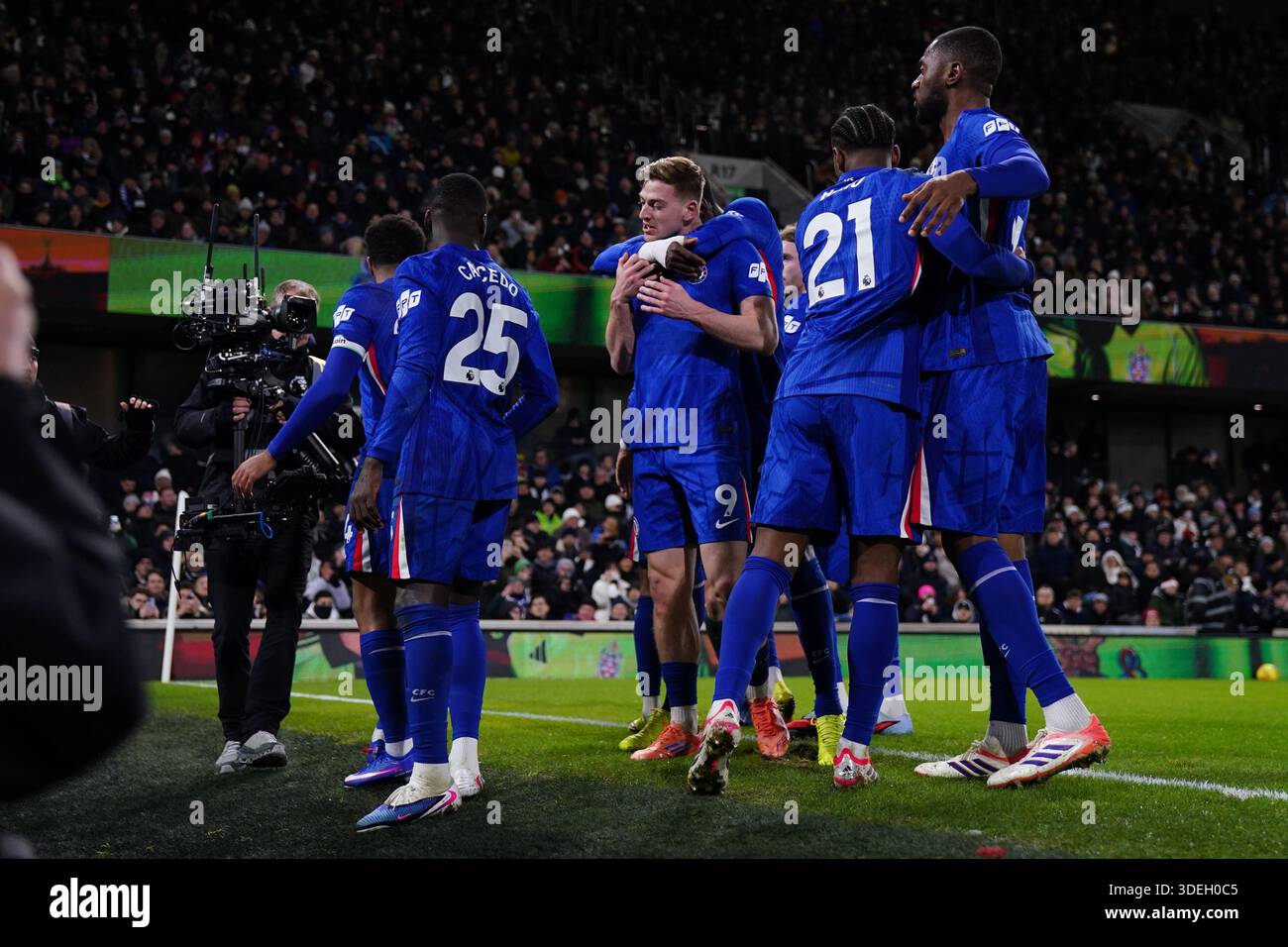 Liam Delap of Chelsea celebrates goal during the Premier League match ...