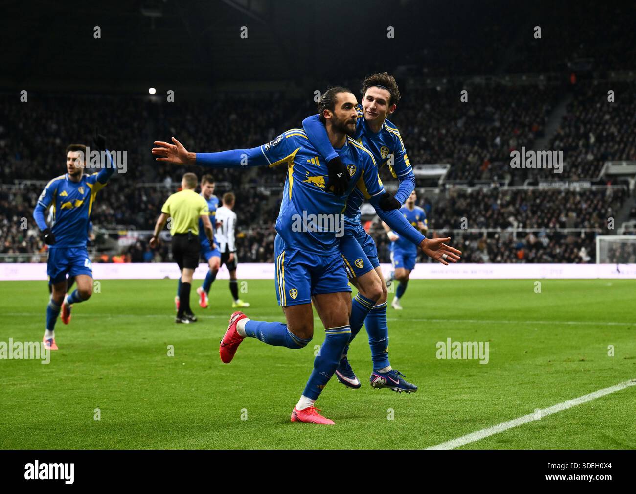 Dominic Calvert-Lewin of Leeds United celebrates scoring their second ...