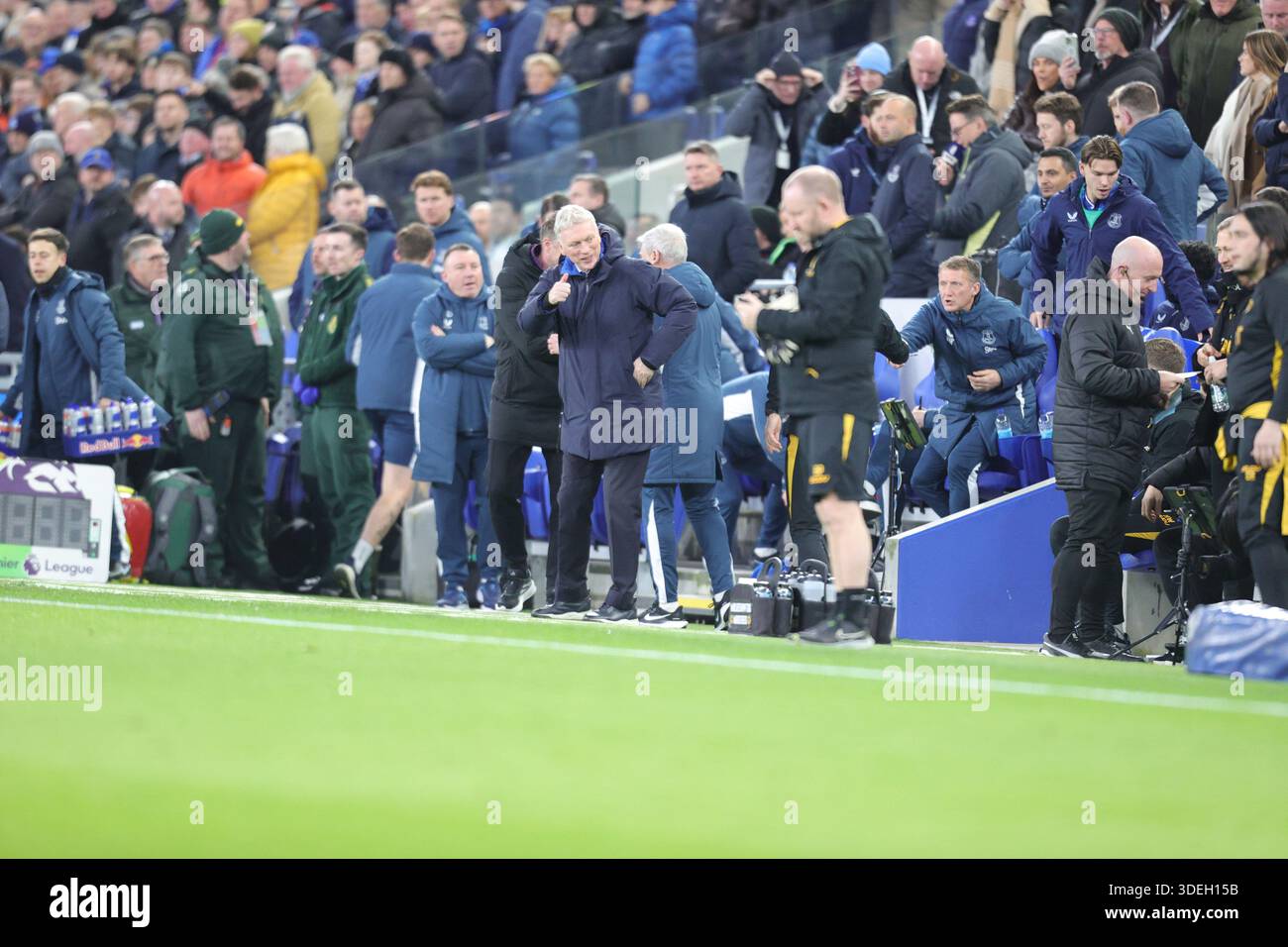 David Moyes manager of Everton during the Premier League match Everton ...