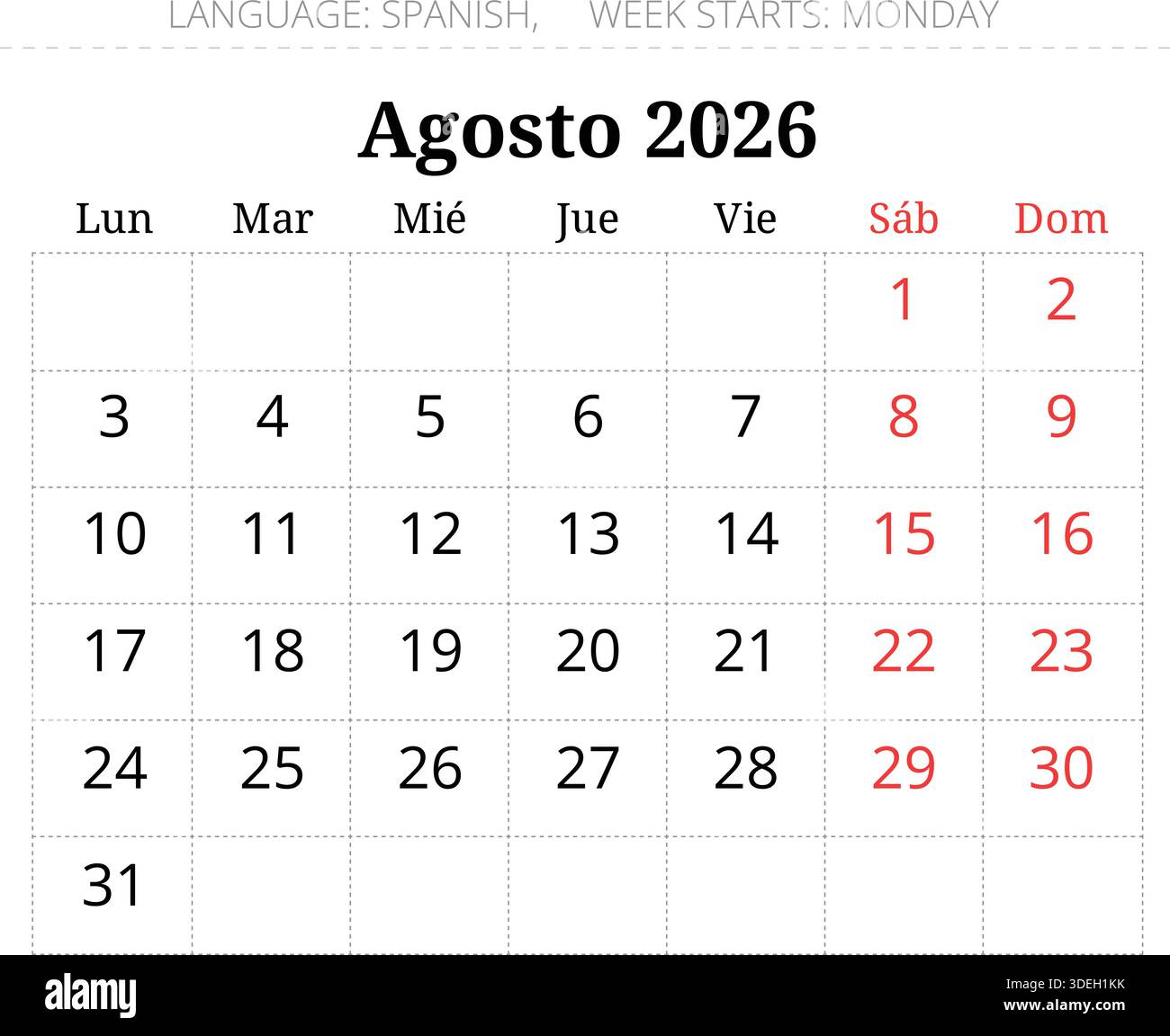 Agosto 2026 hi-res stock photography and images - Alamy