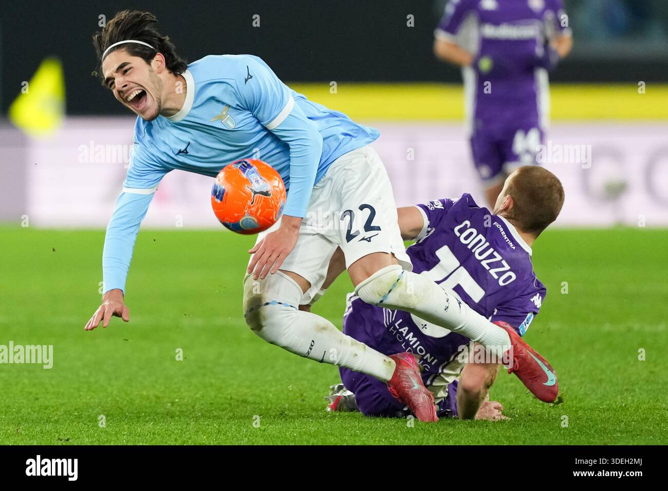 Matteo Cancellieri of SS Lazio and Pietro Comuzzo of ACF Fiorentina ...