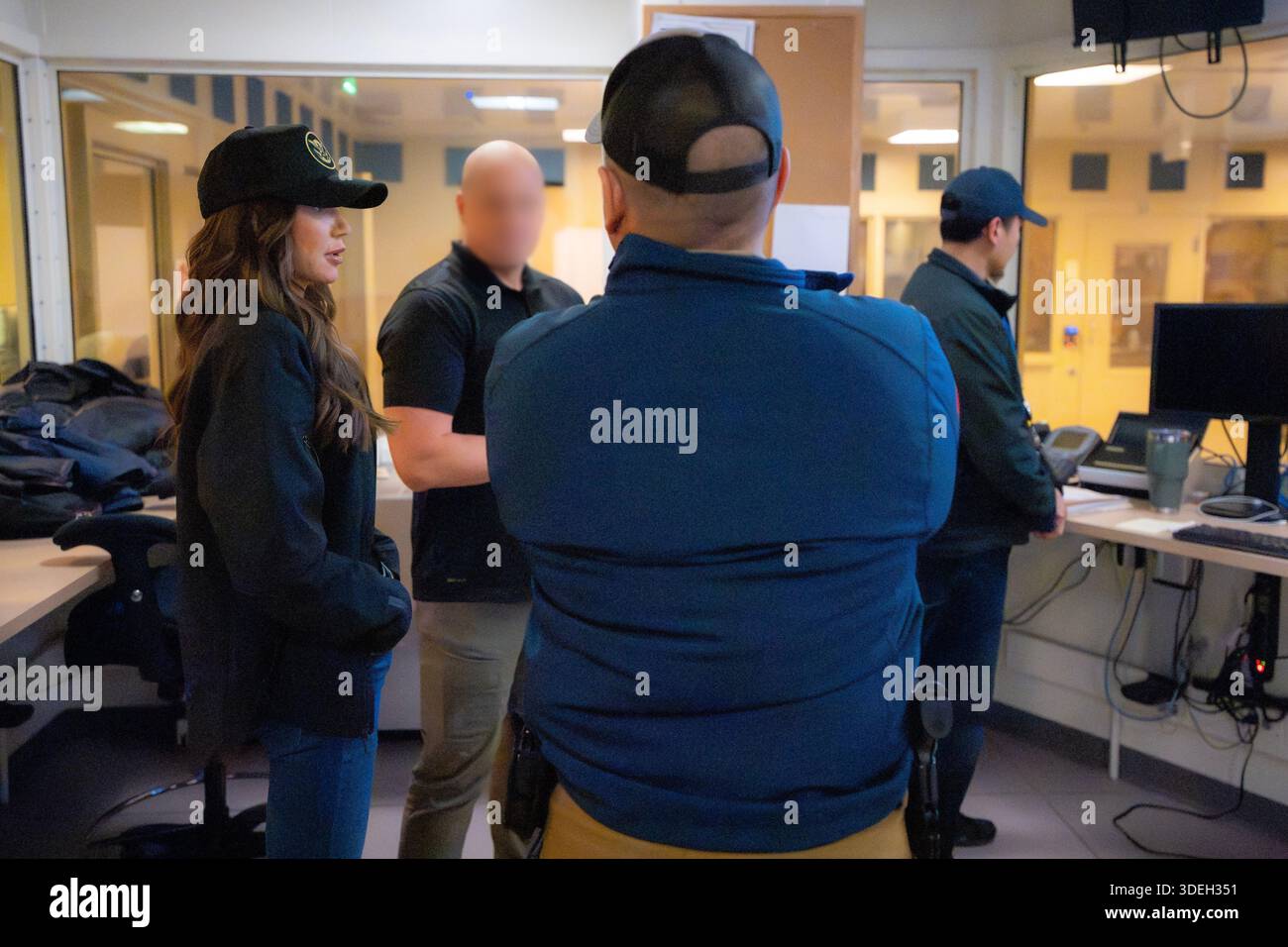 Secretary of Homeland Security Kristi Noem visits the processing center ...