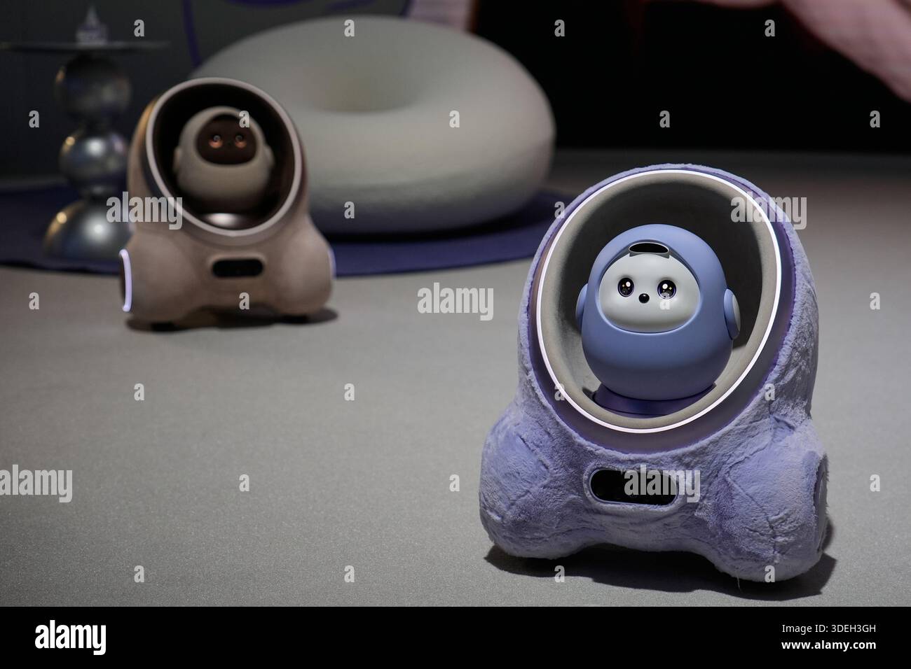 AiMe AI robots are seen on display at the TCL booth during the CES tech ...