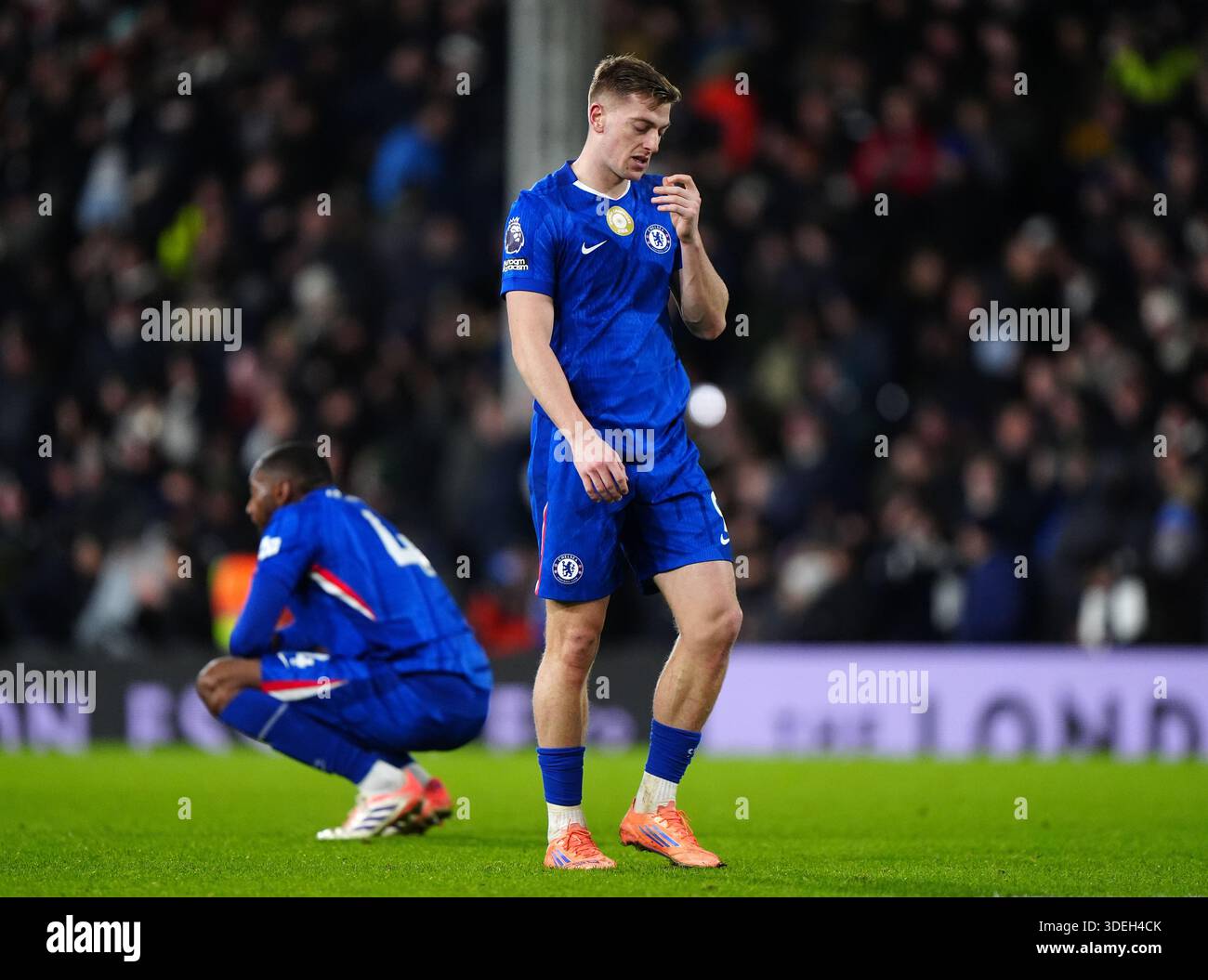 Chelsea's Liam Delap appears dejected after the Premier League match at ...