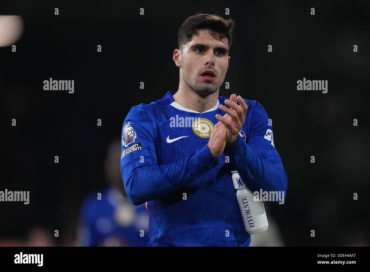 Pedro Neto of Chelsea applauds away support at full time during the ...