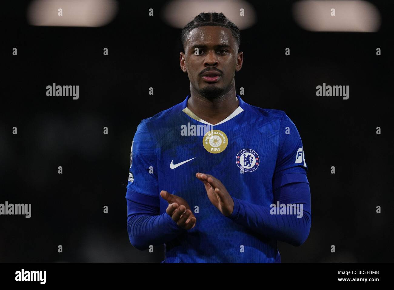 Jorrel Hato of Chelsea applauds away support at full time during the ...