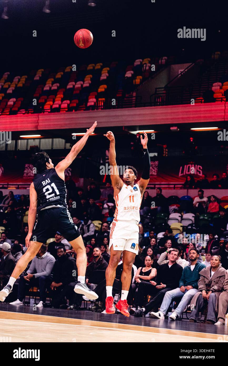 London, UK. 7 January, 2026 Niners' player Kostja Mushidi during BKT ...