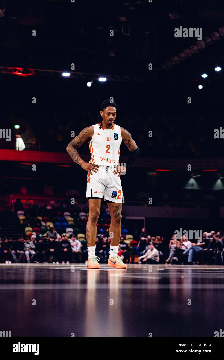 London, UK. 7 January, 2026 Niners' Nike Sabande during BKT Eurocup ...