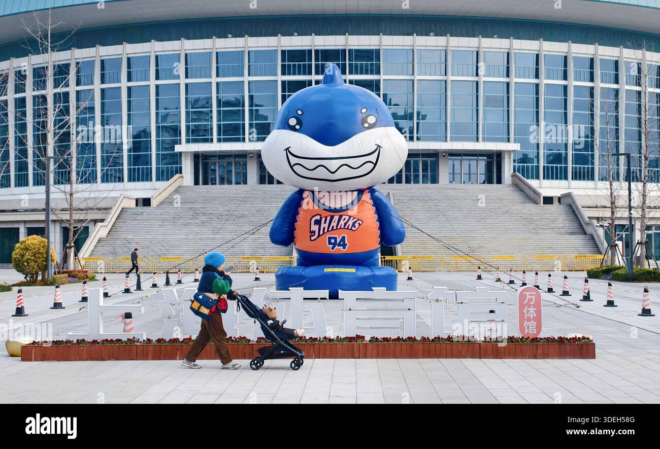 The giant mascot inflatable doll of CBA JUSS Sharks Basketball Club ...