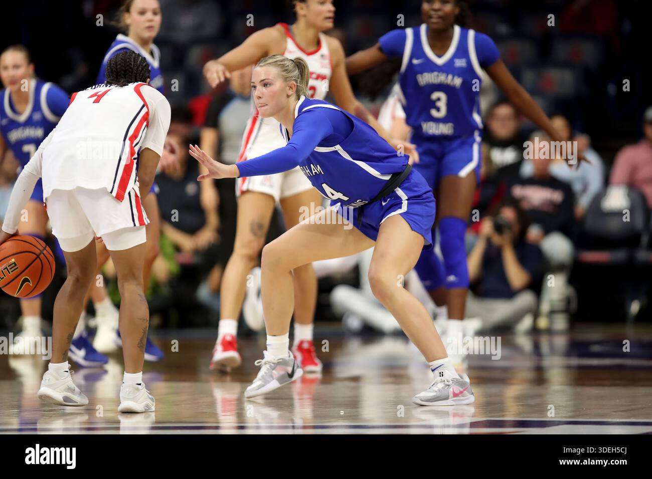 TUCSON, AZ - JANUARY 06: BYU Cougars guard Kambree Barber (14) on ...