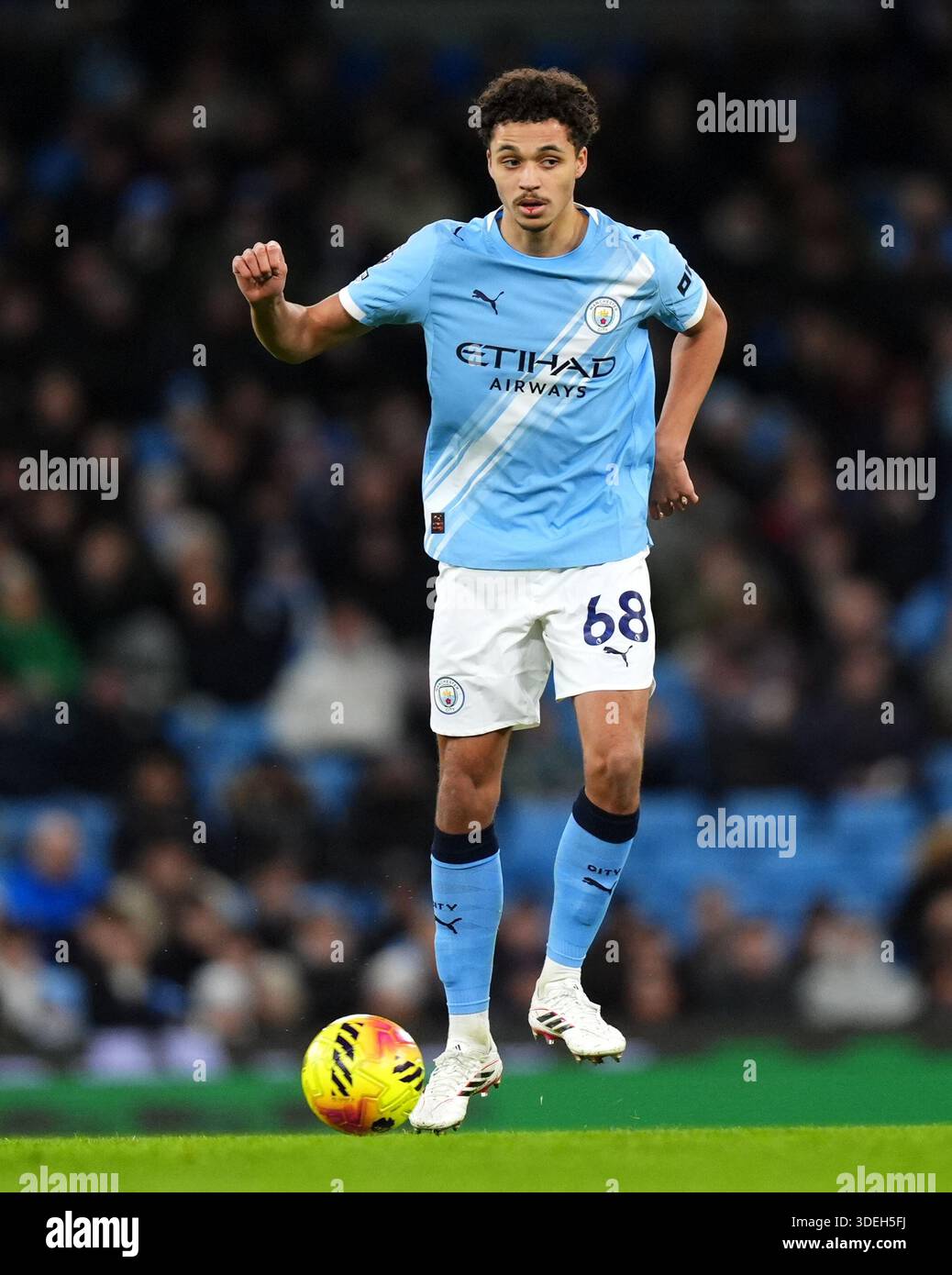 Manchester City's Max Alleyne during the Premier League match at Etihad ...