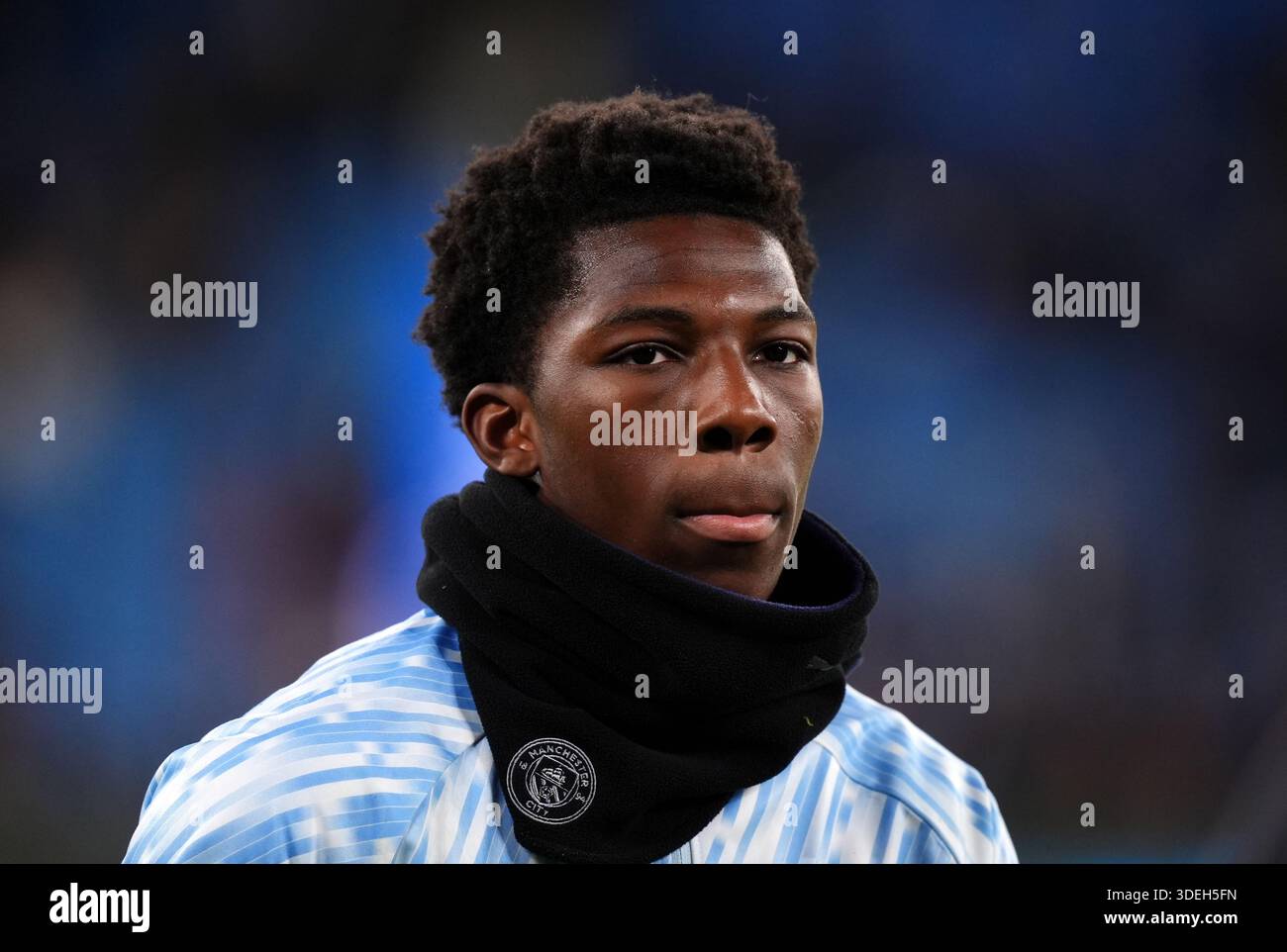 Manchester City's Ryan McAidoo ahead of the Premier League match at ...
