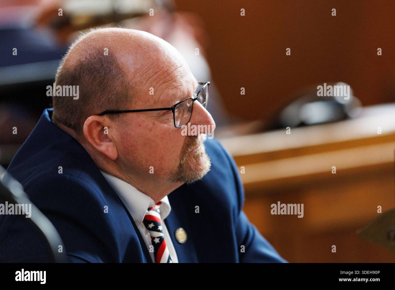 State sen. Daniel McKeon sits during the first day of Nebraska's 2026 ...