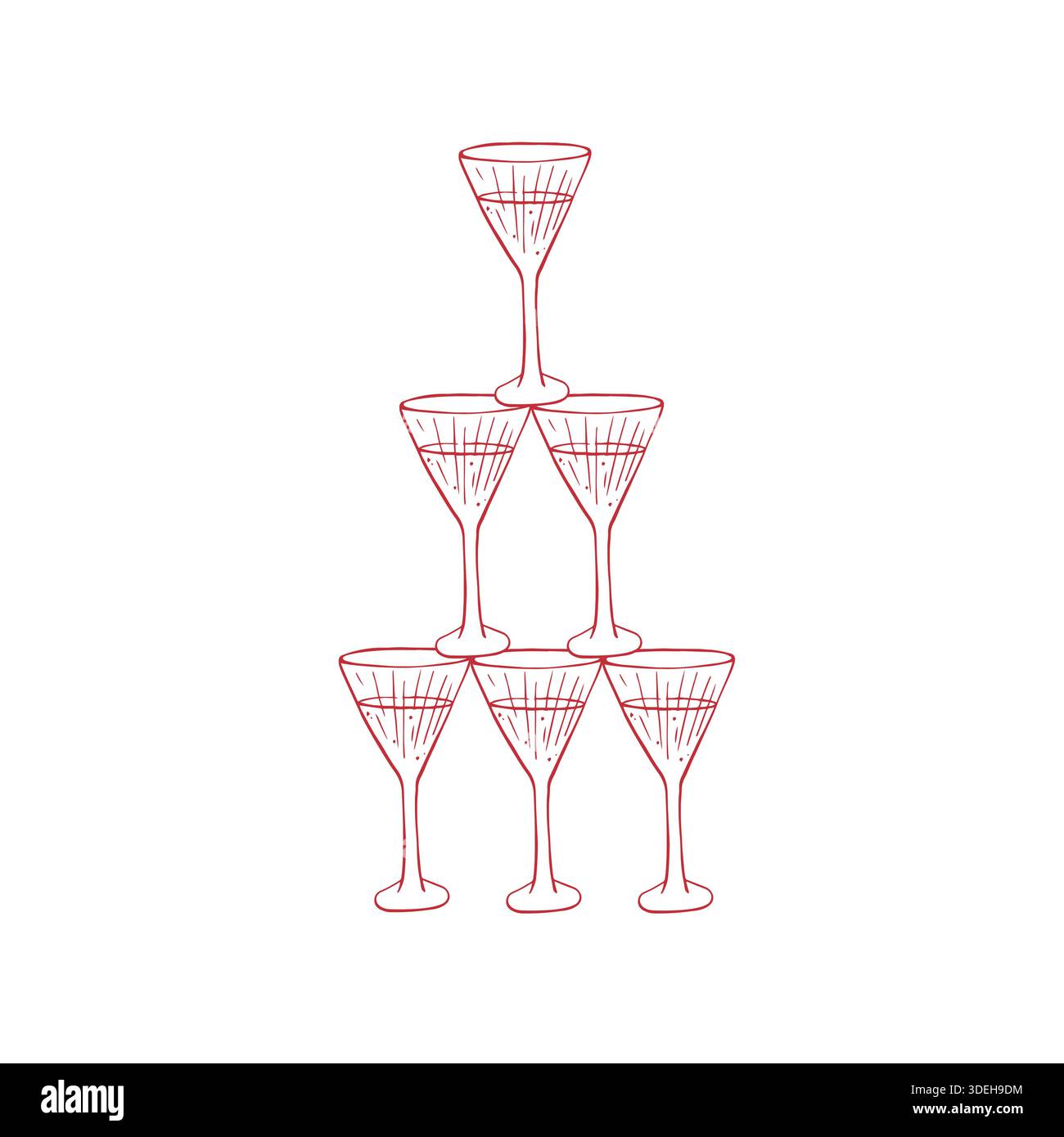 Champagne tower on white Stock Vector Images - Alamy