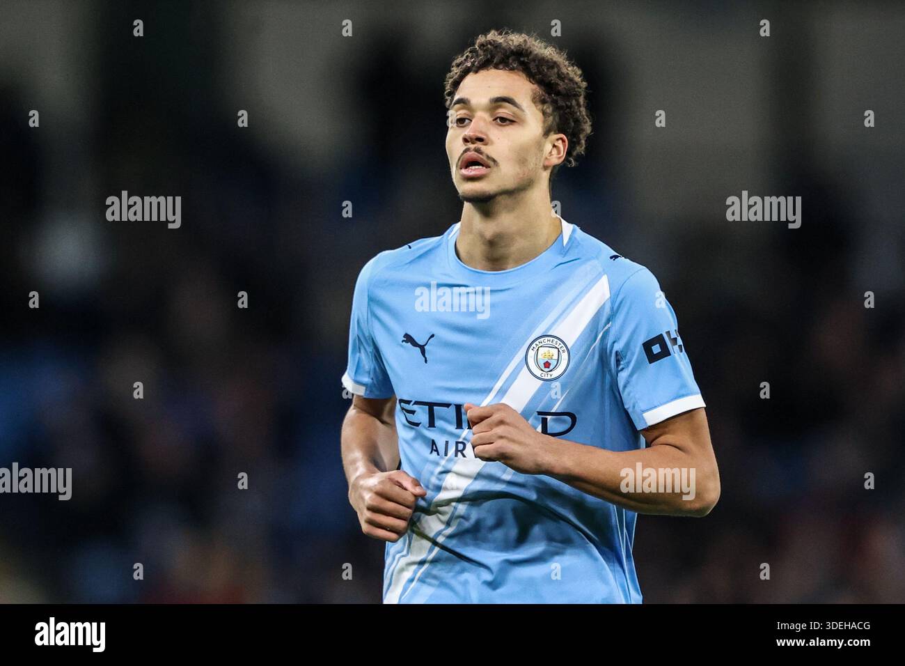 Max Alleyne of Manchester City during the Premier League match ...