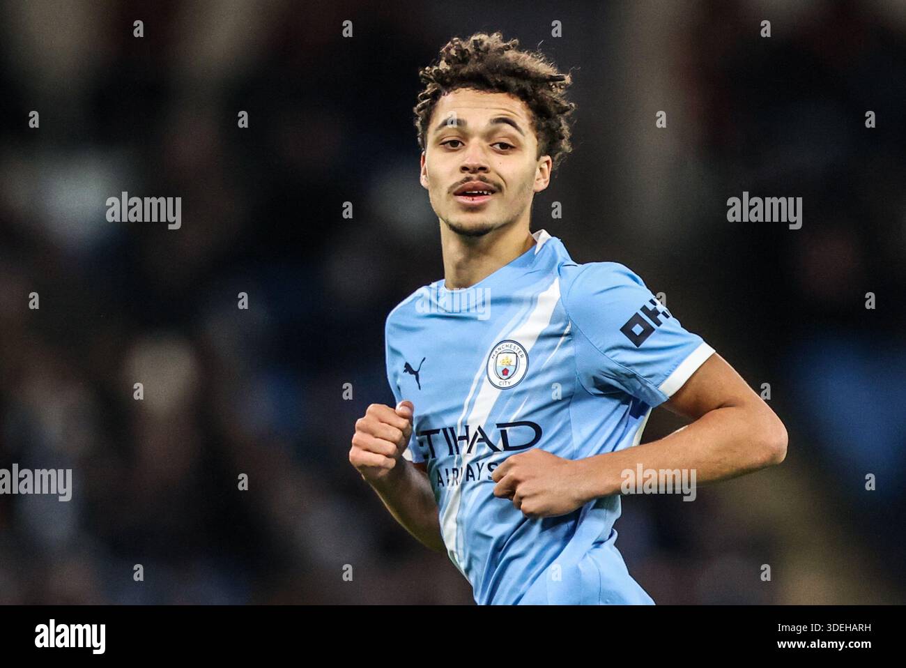 Max Alleyne of Manchester City during the Premier League match ...
