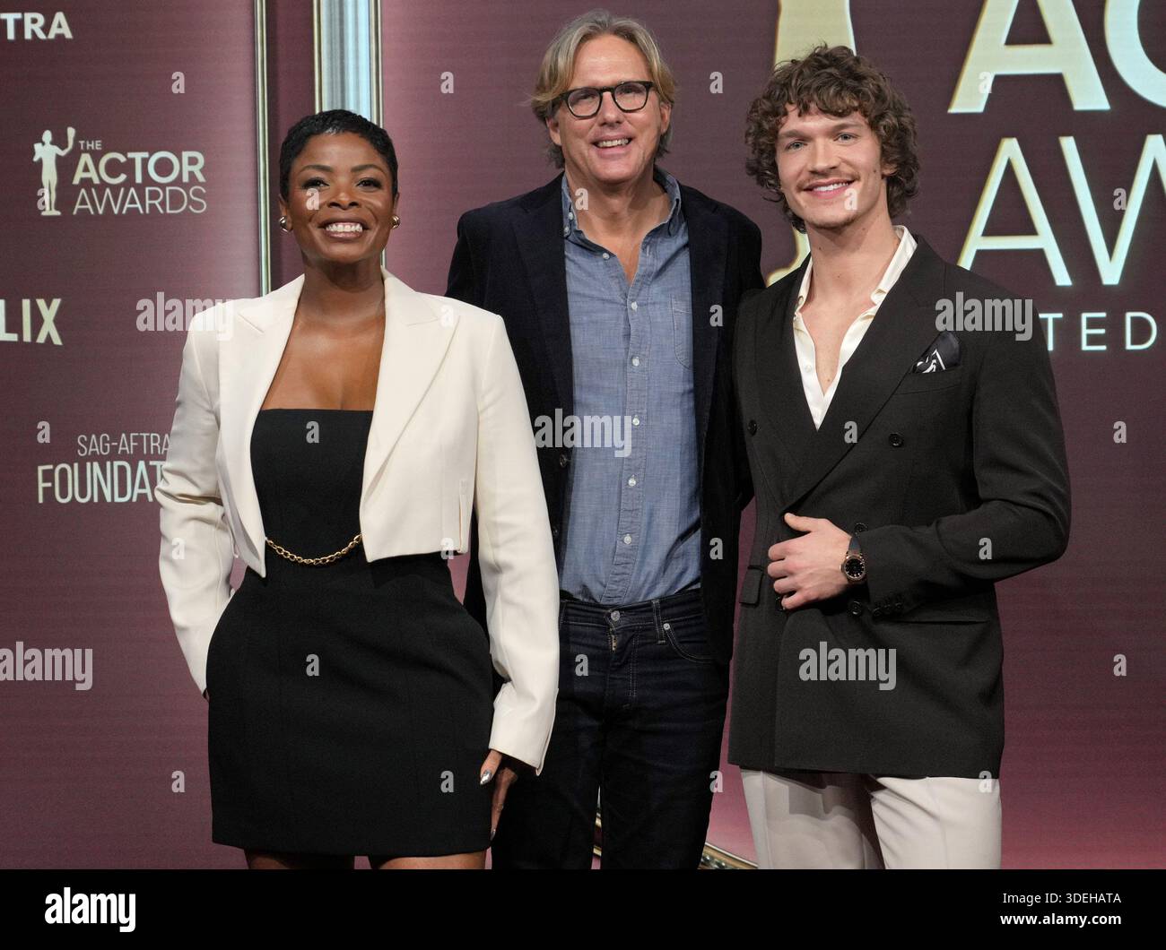 (L-R) Janelle James, Jon Brockett and Connor Storrie at the 32nd Annual ...