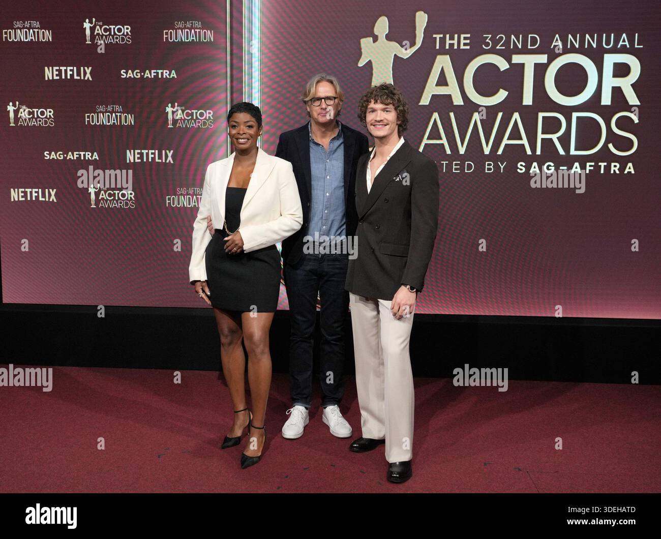 (L-R) Janelle James, Jon Brockett and Connor Storrie at the 32nd Annual ...