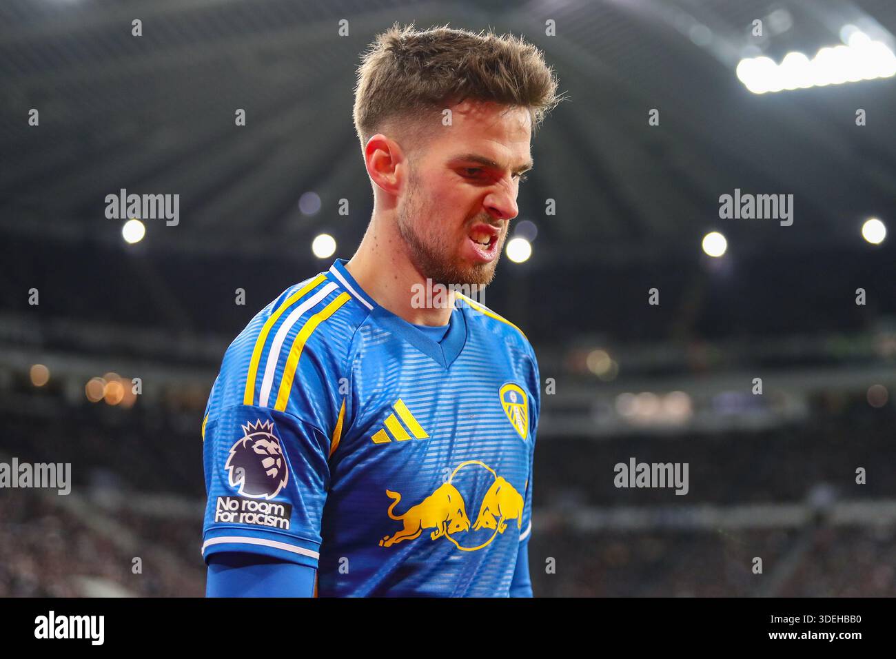 Anton Stach Of Leeds United frustrated after conceding late goal during ...