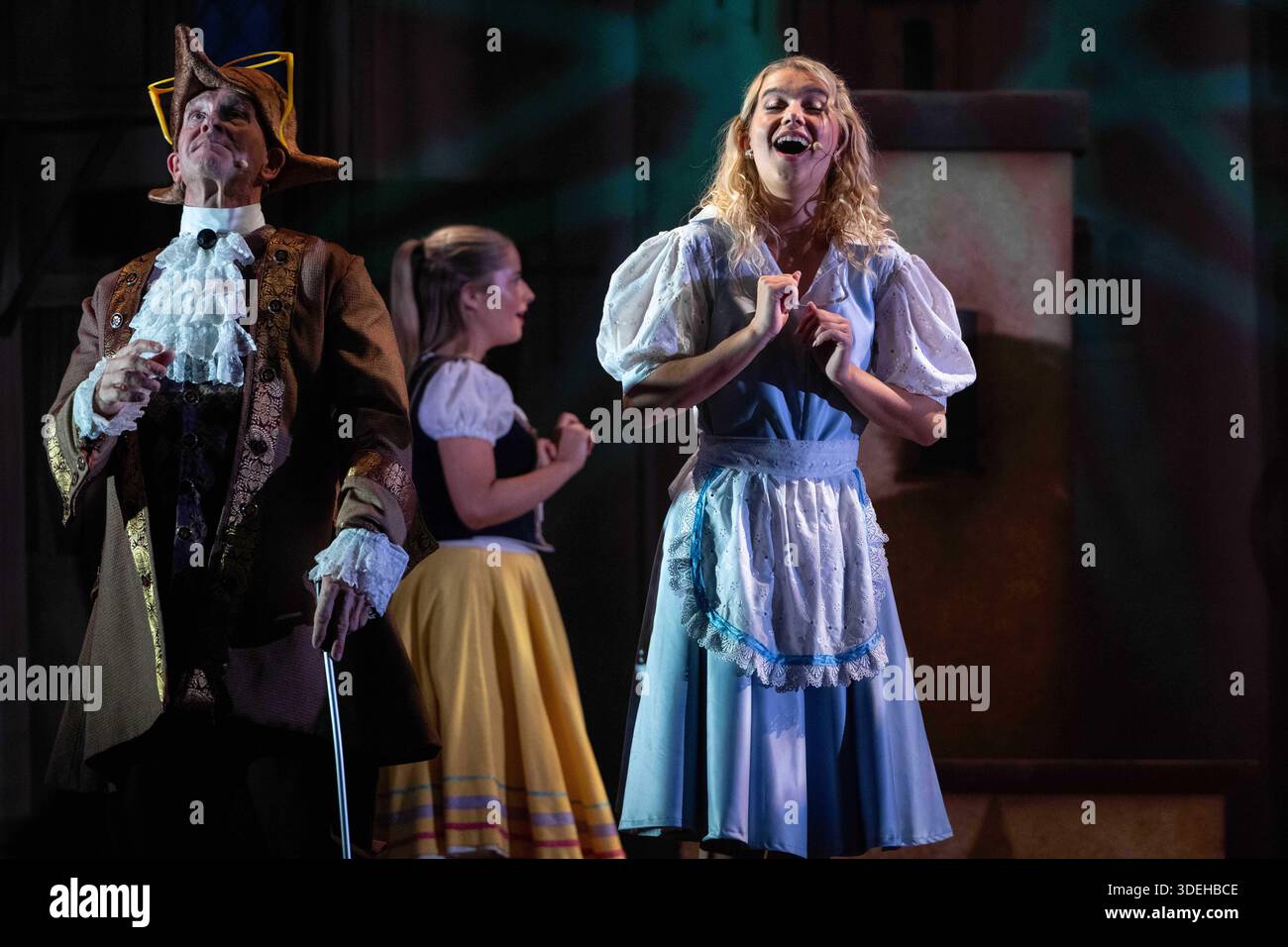 Charlotte Castle, playing Belle, performs in the pantomime "Beauty and ...
