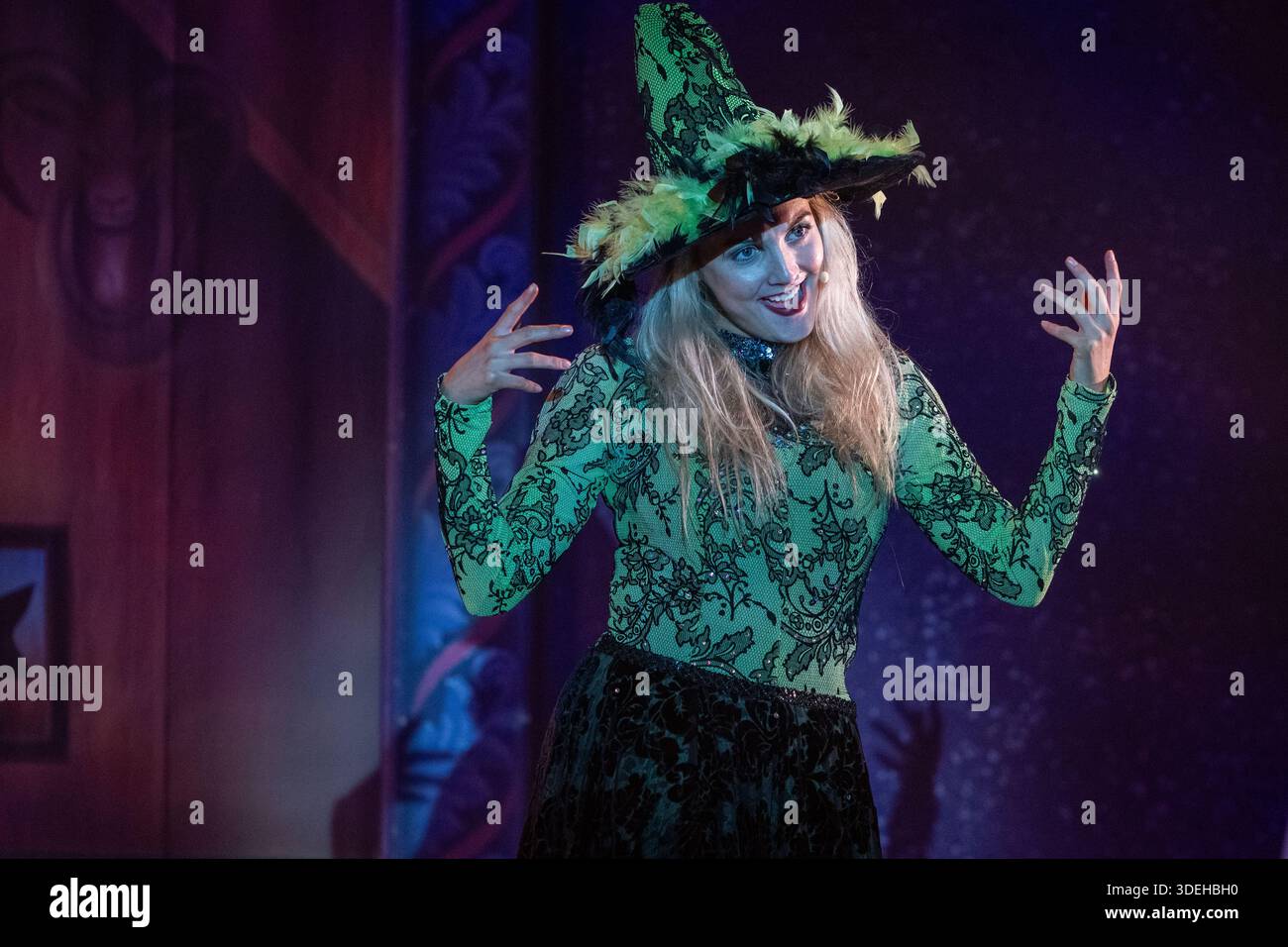 Georgia Hancock, playing Mauvaise, performs in the pantomime "Beauty ...