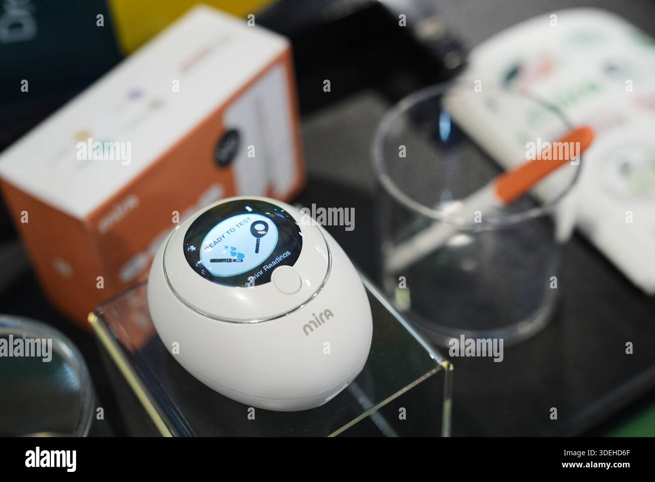 The Mira hormone monitor is seen on display during the CES tech show ...